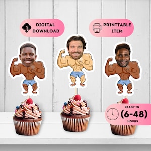 Personalized Body Builder Face Toppers,personal Trainer Cupcake Decal ...