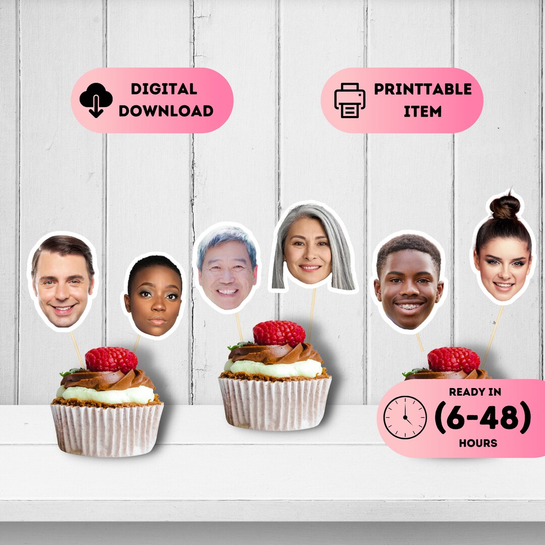 Adult Party Face Toppers,man Birthday Cake Topper,women Birthday Decor ...