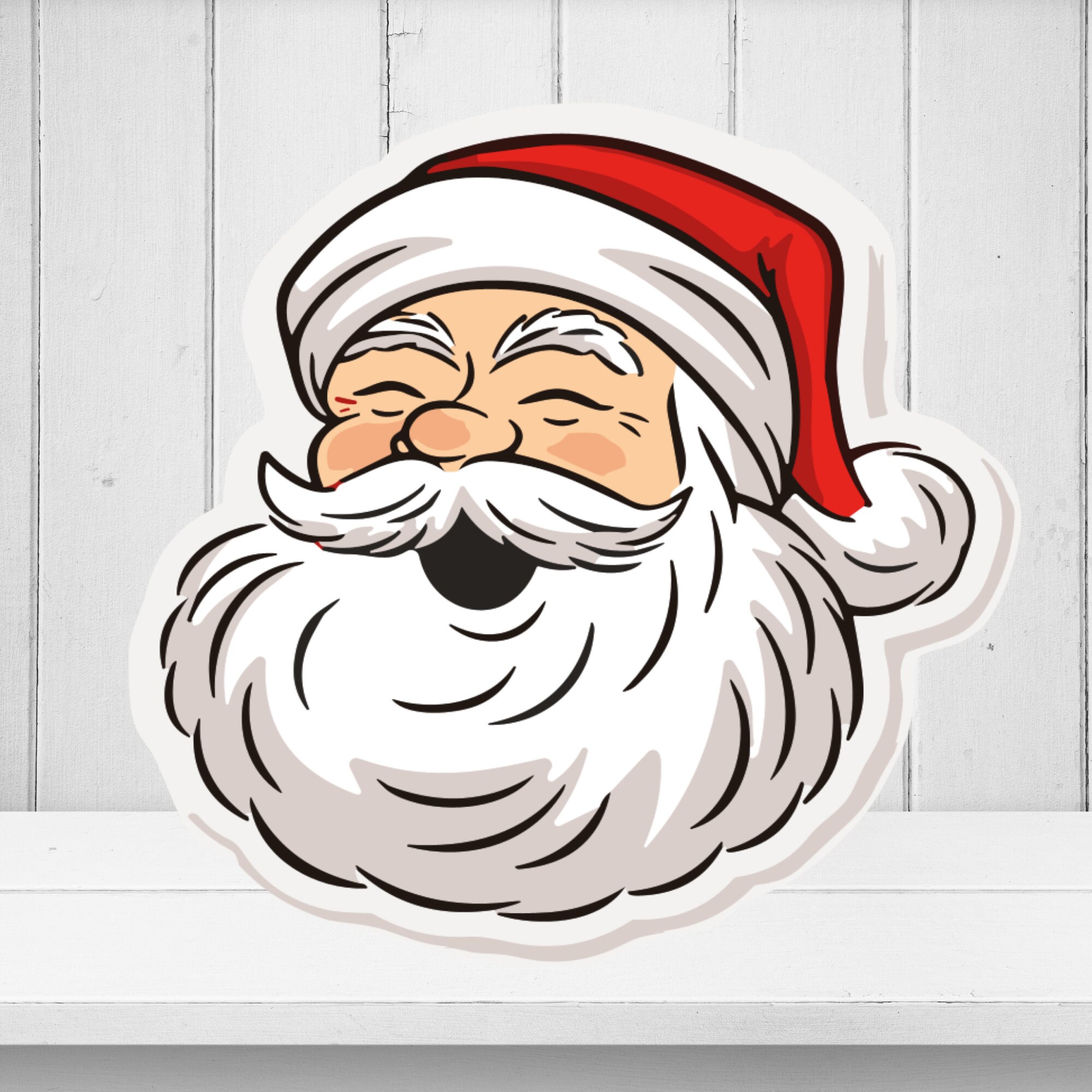 Printable Santa Claus Face Cupcake Toppers,vintage Christmas Cake Decal ...