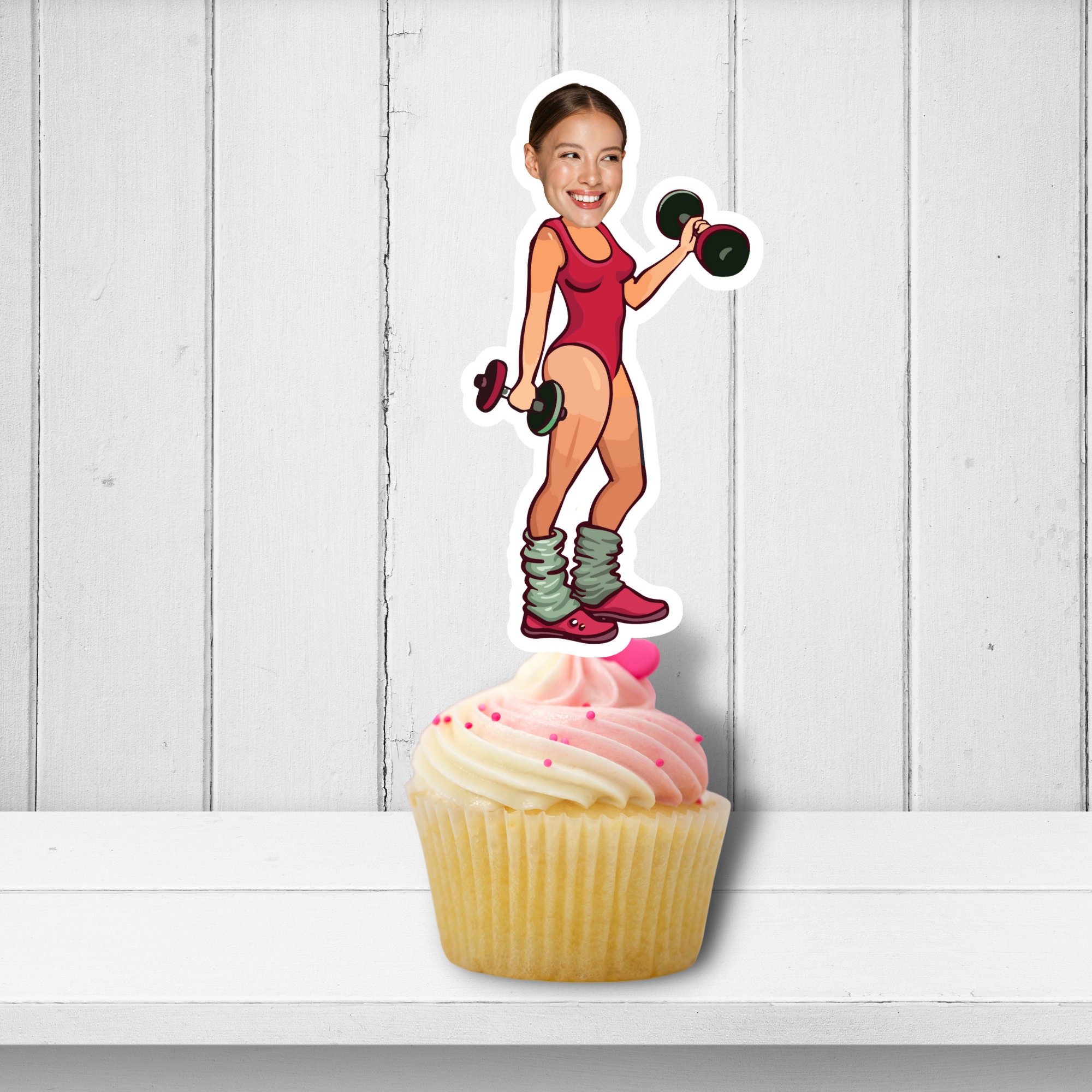 Female Fitness Trainer Cake Toppers,gym Party Themed,crossfit Face ...