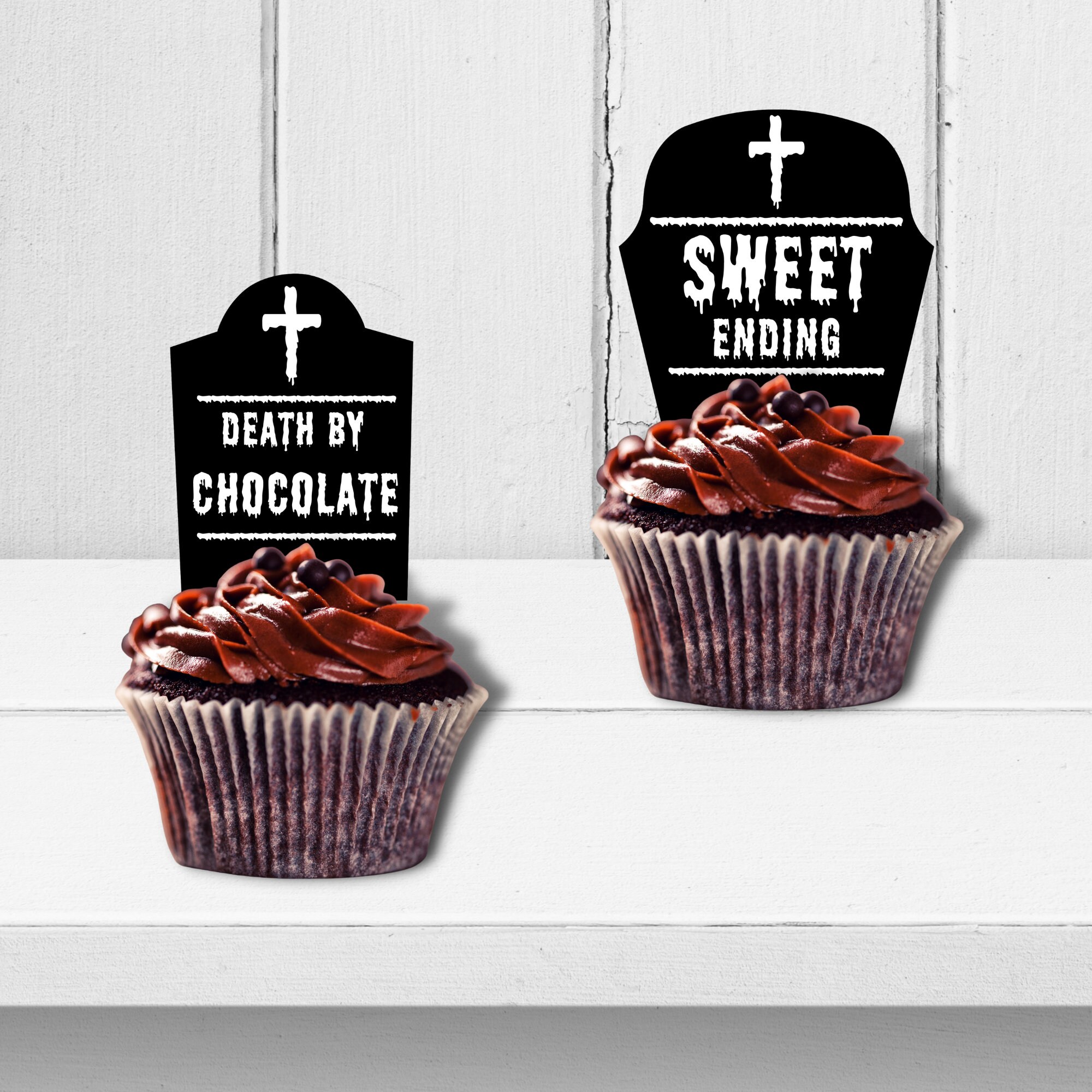 Tombstone Cupcake Topperprintable Gravestone Party - Etsy