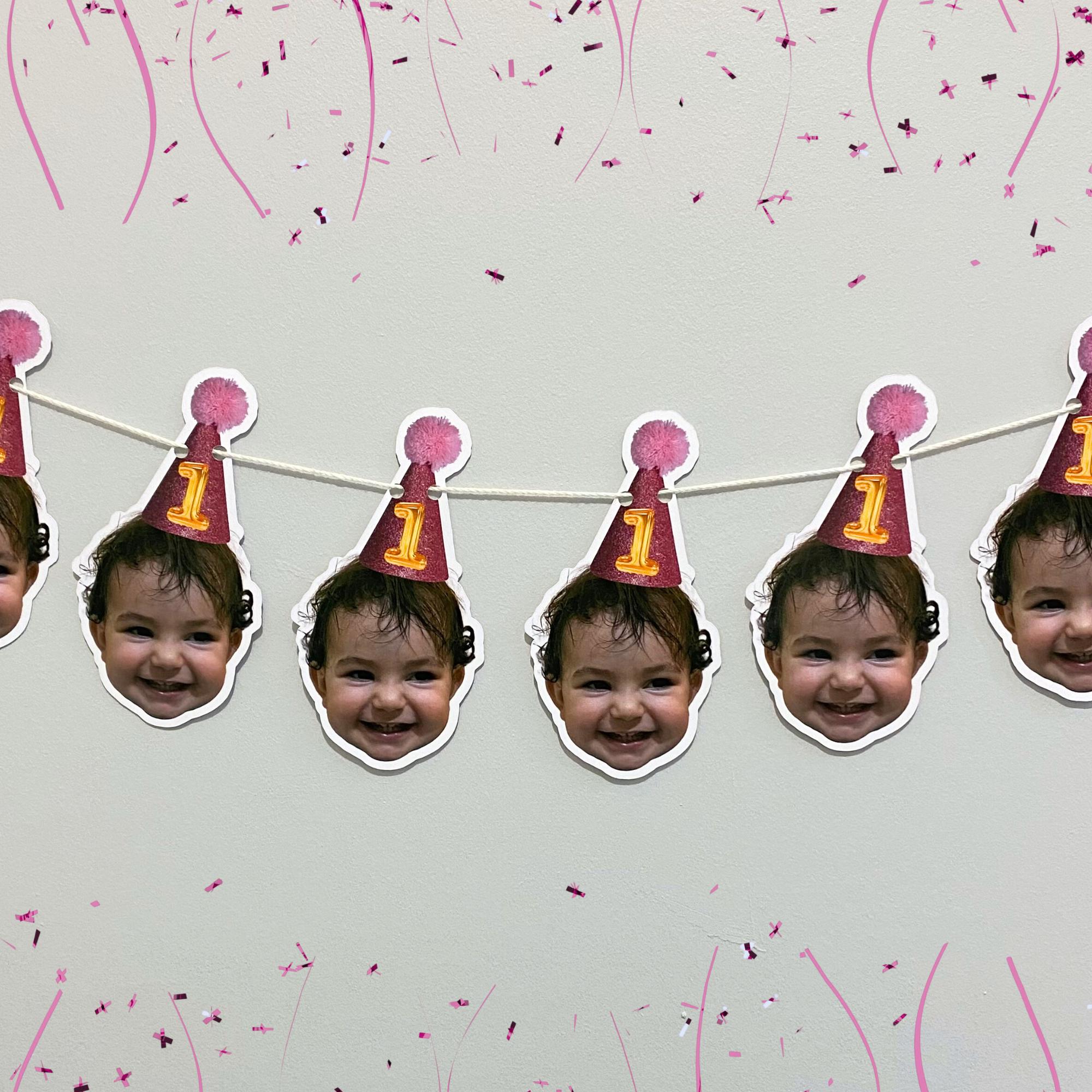 Custom Party Hat Face Banner,photo Garland for Birthday,personalized ...