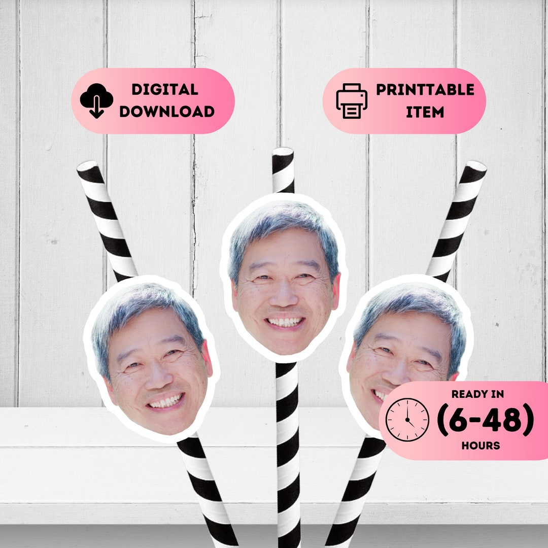 Adult Picture Straw,custom Face Swizzle Sticks,birthday Drink Stirrer ...