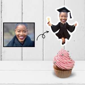 Graduation Hat Face Toppers,graduation Party Face Cupcake,graduation ...