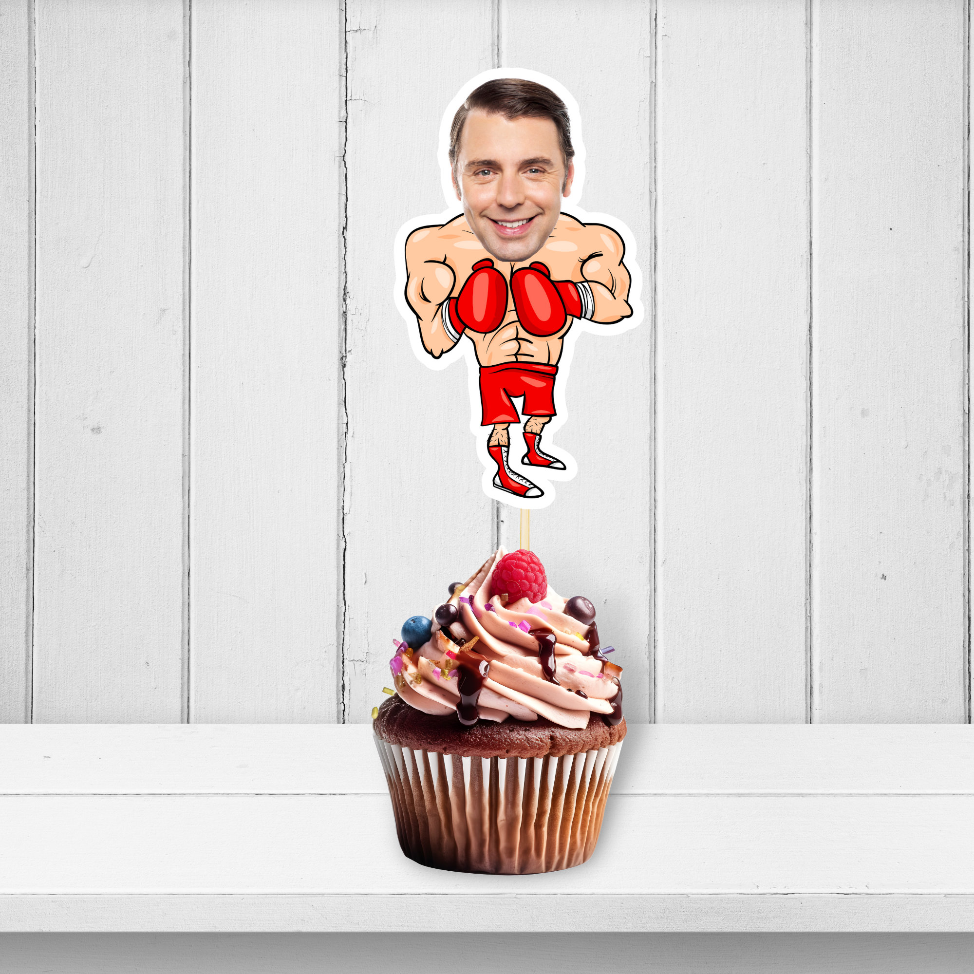 Custom Boxing Face Toppers,boxer Birthday Themed,fighting Party Photo ...