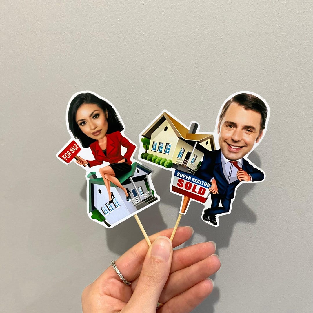 Realtor Photo Cupcake Toppers,real Estate Party Decor,employee of the ...