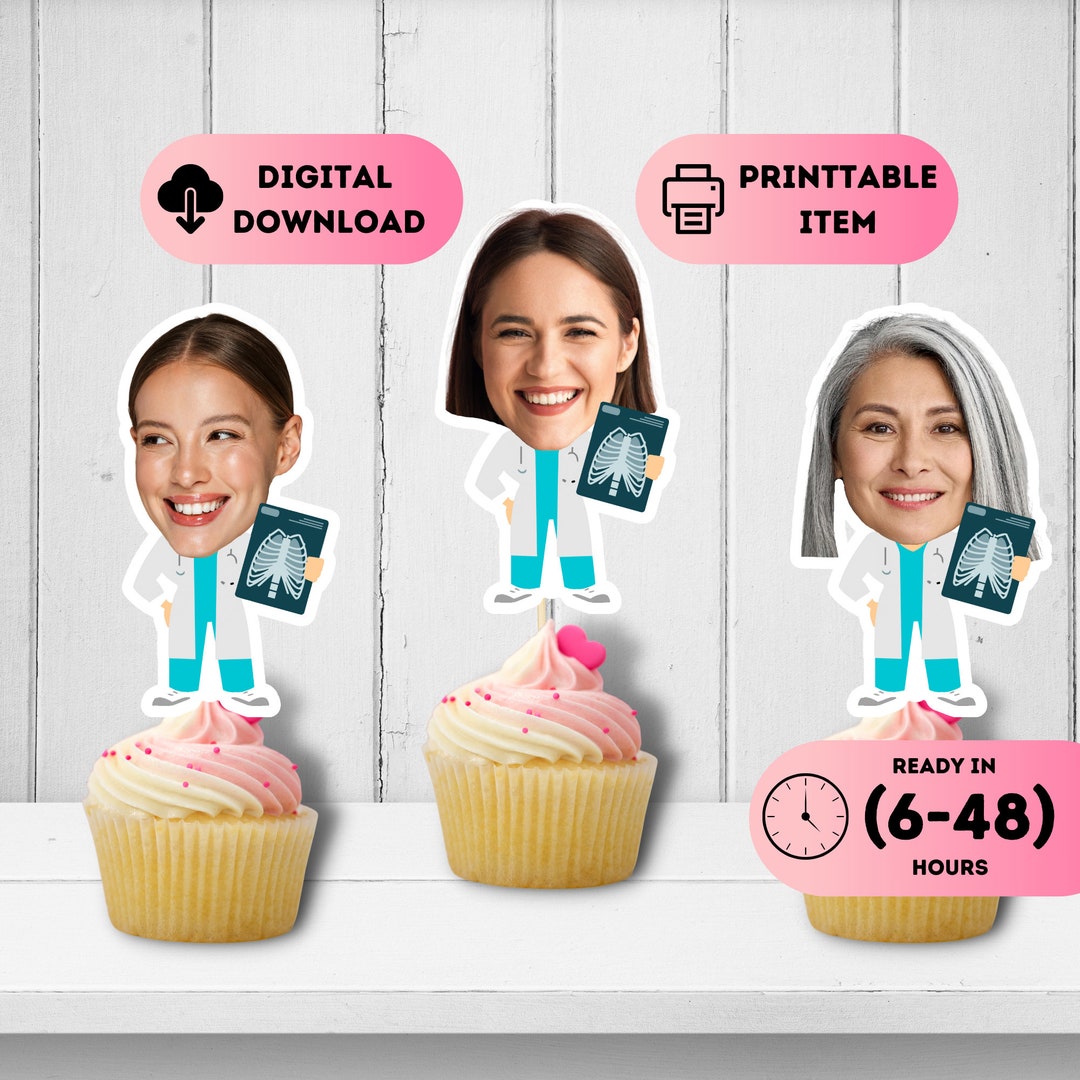 X-ray Nurse Cupcake Topper,radiology Doctor Face Cake Decal ...