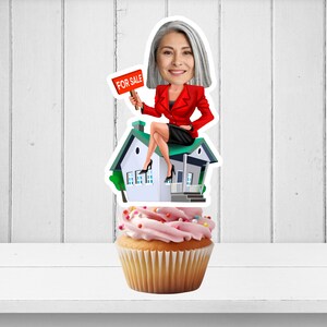 Realtor Face Cupcake Topper,real Estate Party Theme,female Realtor ...