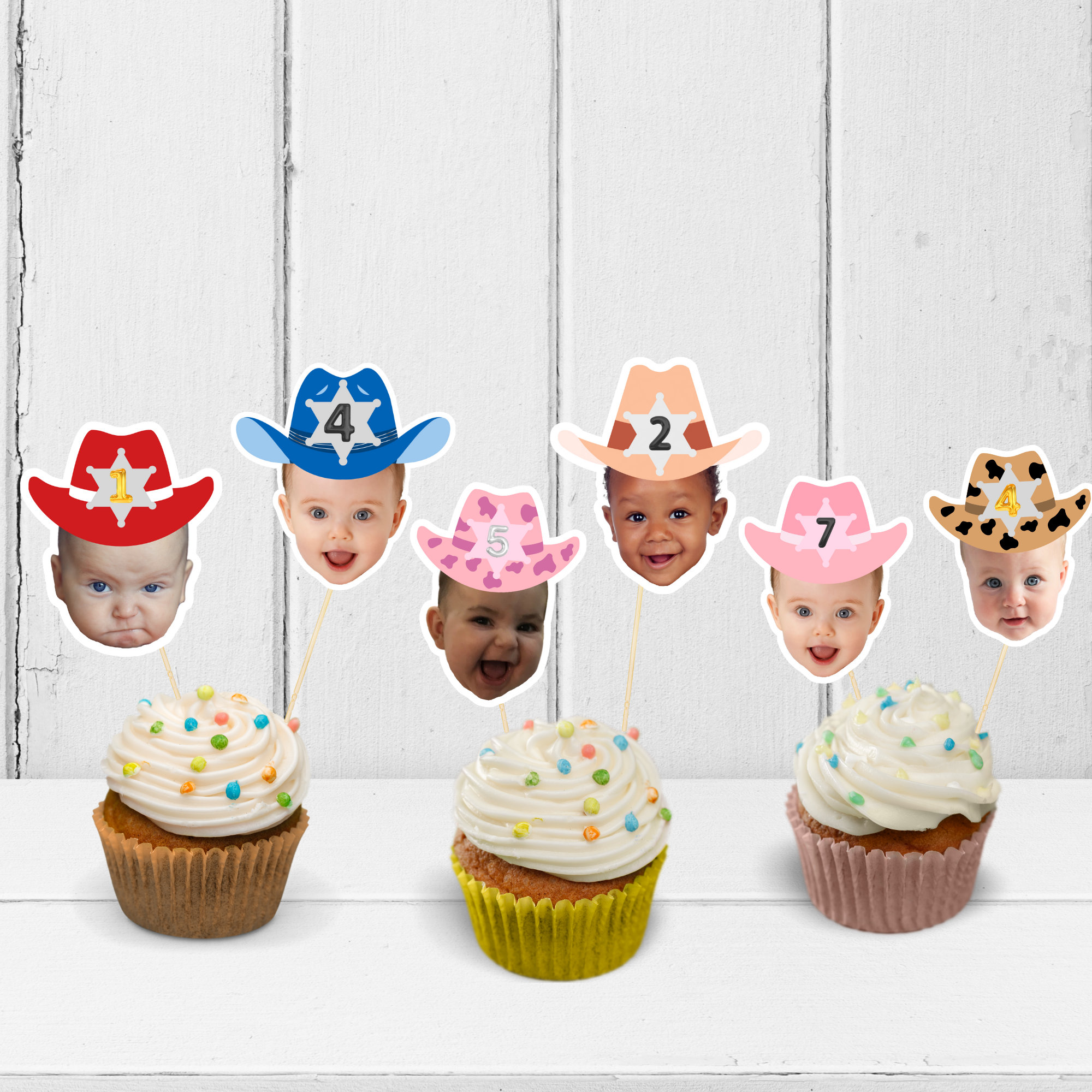 Cowboy Personalized Birthday Decor,1st Birthday Rodeo,cowboy Cupcake ...