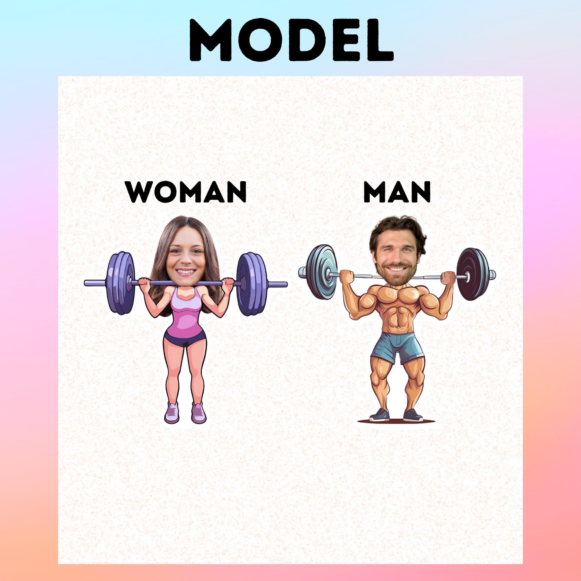 Weightlifter Face Toppers,muscle Man Photo Cupcake Decal,woman ...