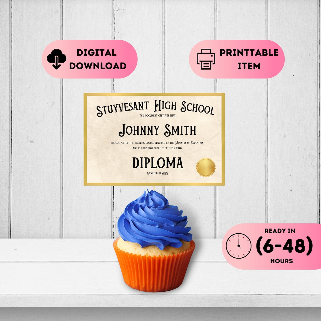 High School Diploma Party,graduation Cupcake Topper,graduation ...