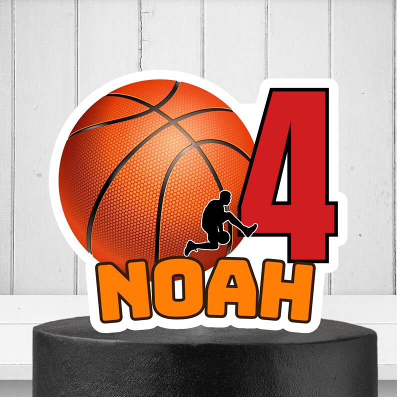 Named Basketball Themed Cake Toppers,age Sports Birthday Decor,custom ...