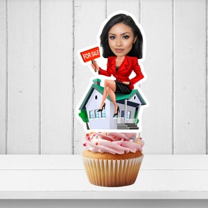 Realtor Face Cupcake Topper,real Estate Party Theme,female Realtor ...