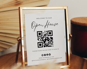Open House Sign QR Code Real Estate - Etsy