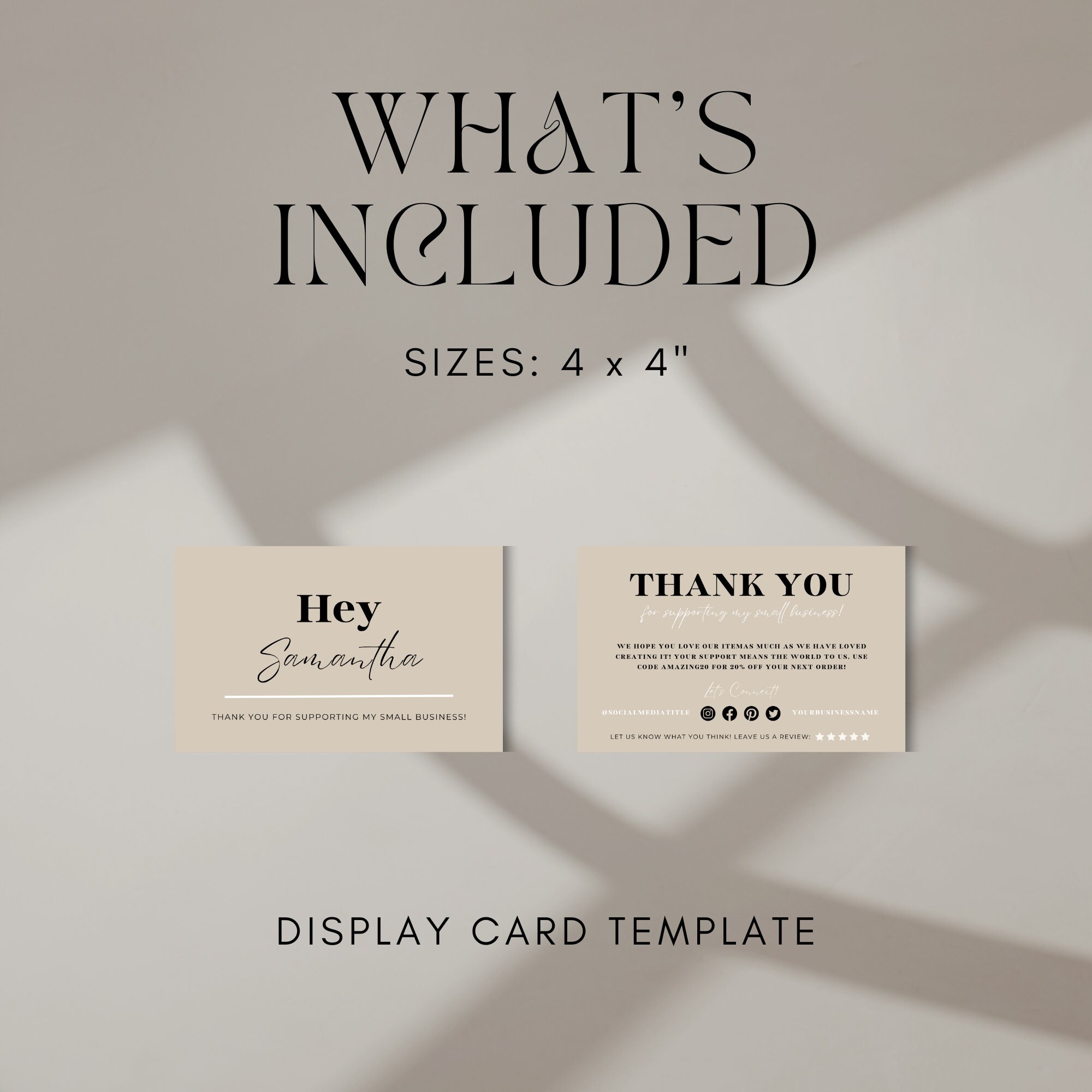 Thank You Name Insert, Small Business Packaging Insert, Appreciation ...