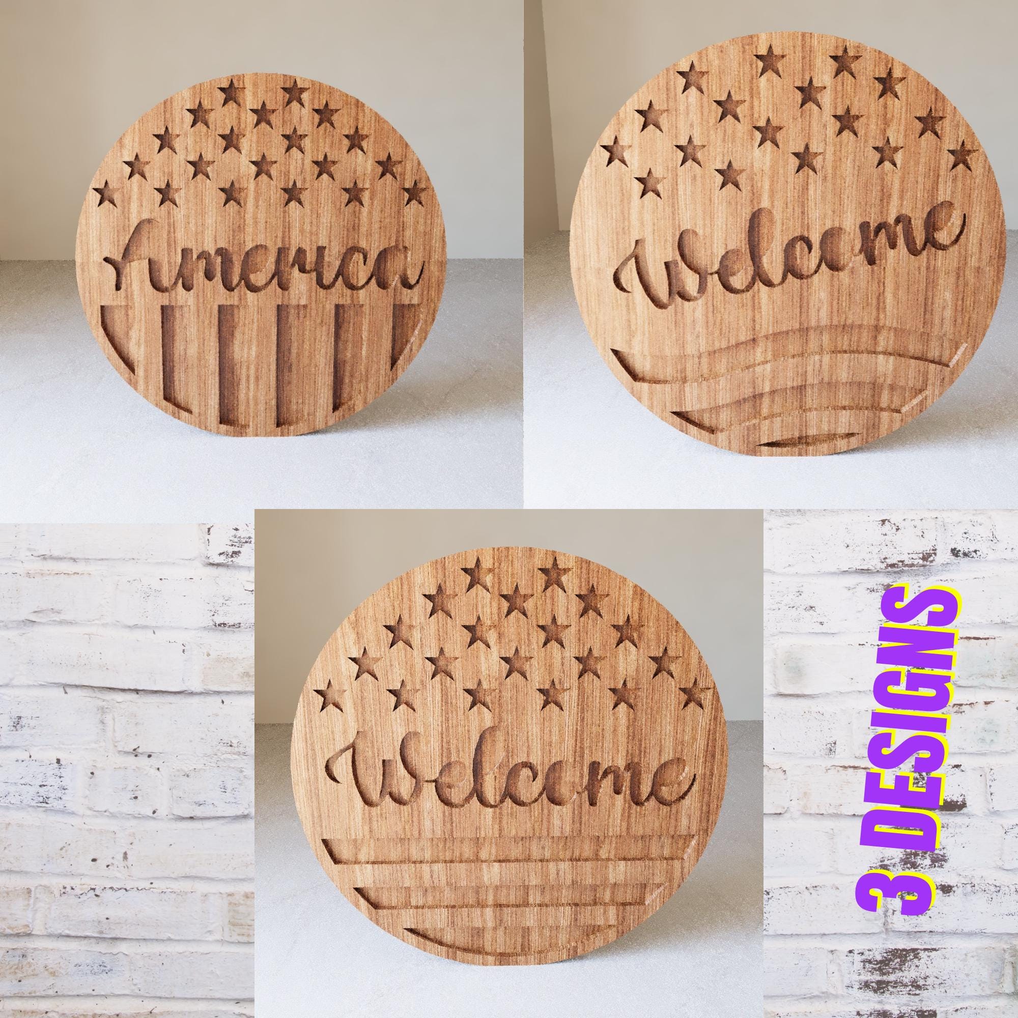 Welcome Door Sign Designs Laser Cut Files,wooden Welcome Door Hanger ...