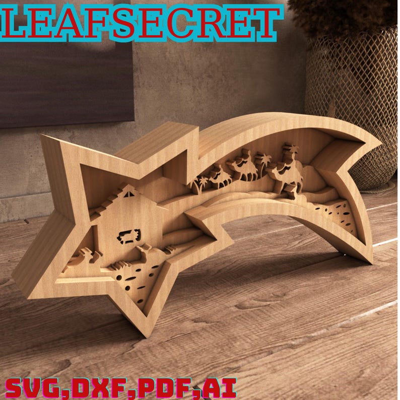 Star Svg,laser Cut Files,shadow Box SVG for Cricut,3d Model,star ...