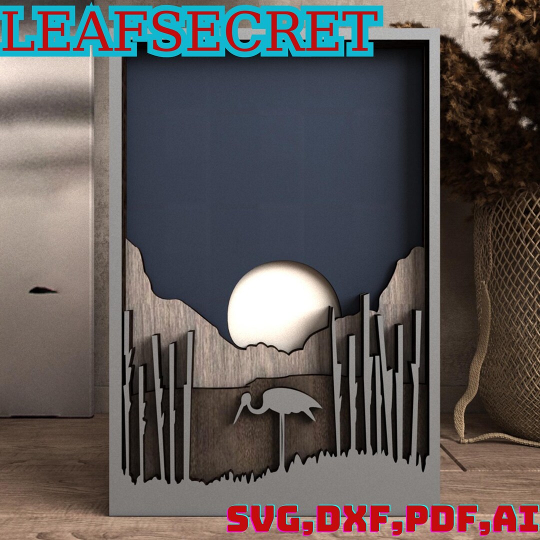 Swan Swamp Laser Cut File, Multilayer Wood Art (svg, Dxf, Dwg, Ai) - Etsy