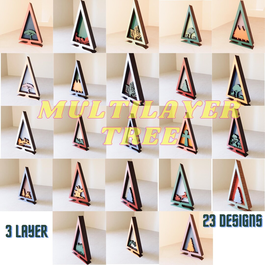 23-designs-3d-layered-wooden Pine Tree Multilayer,cricut Cut,svg,dxf ...