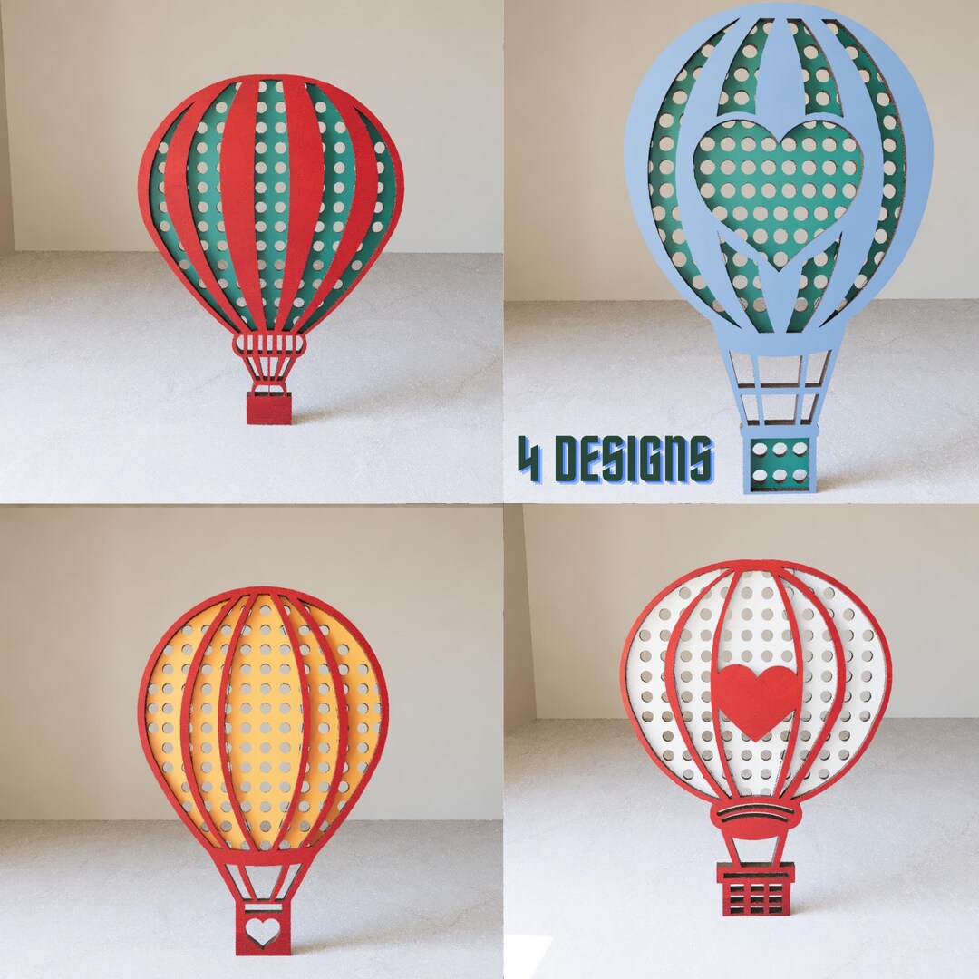 Flying Balloon Laser Cut Files: 4 CNC Plywood Designs (digital Download ...