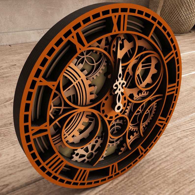 Mandala Wall Clock SVG: Laser Cut Files, Glowforge Ready (digital ...
