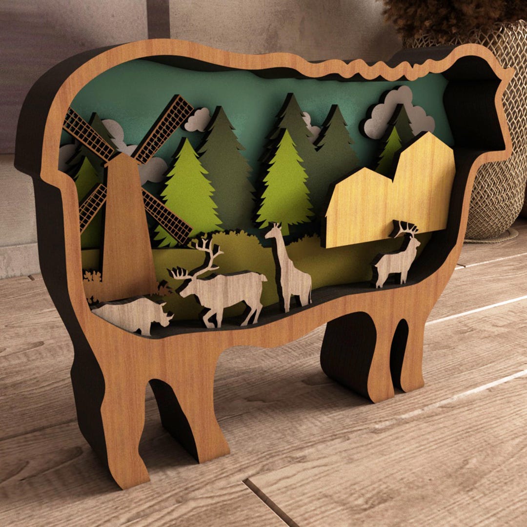 Laser Cut Sheep Ewe: 3D Multilayer Art, Glowforge SVG DXF PDF - Etsy