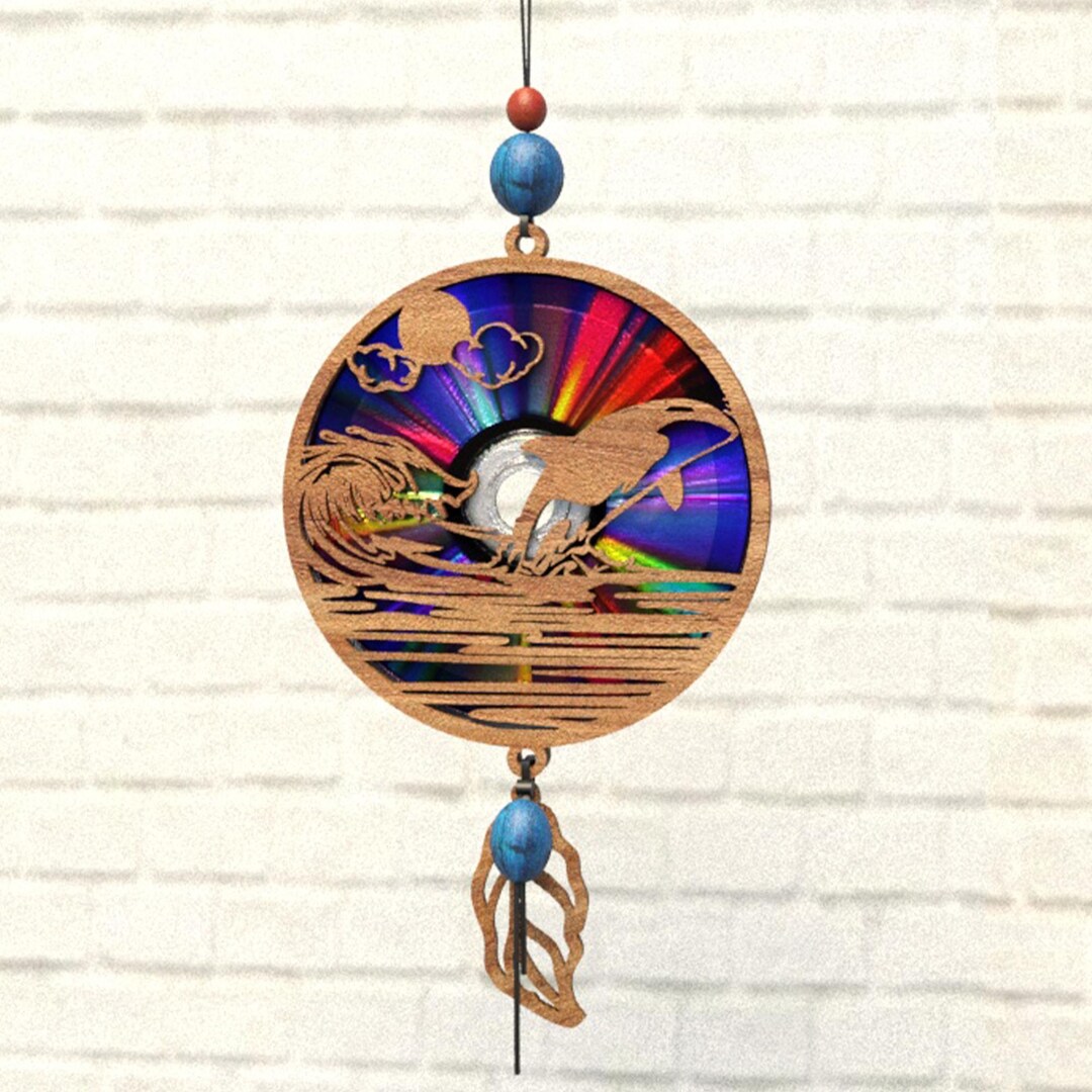 Fish Swimming in the Sea Wave Suncatcher,reflective Cardboard ...