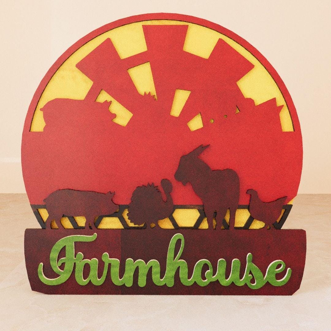 Farm House Door Sign Svg,dxf Lightburn Svg-laser Cut Files- 5 ...