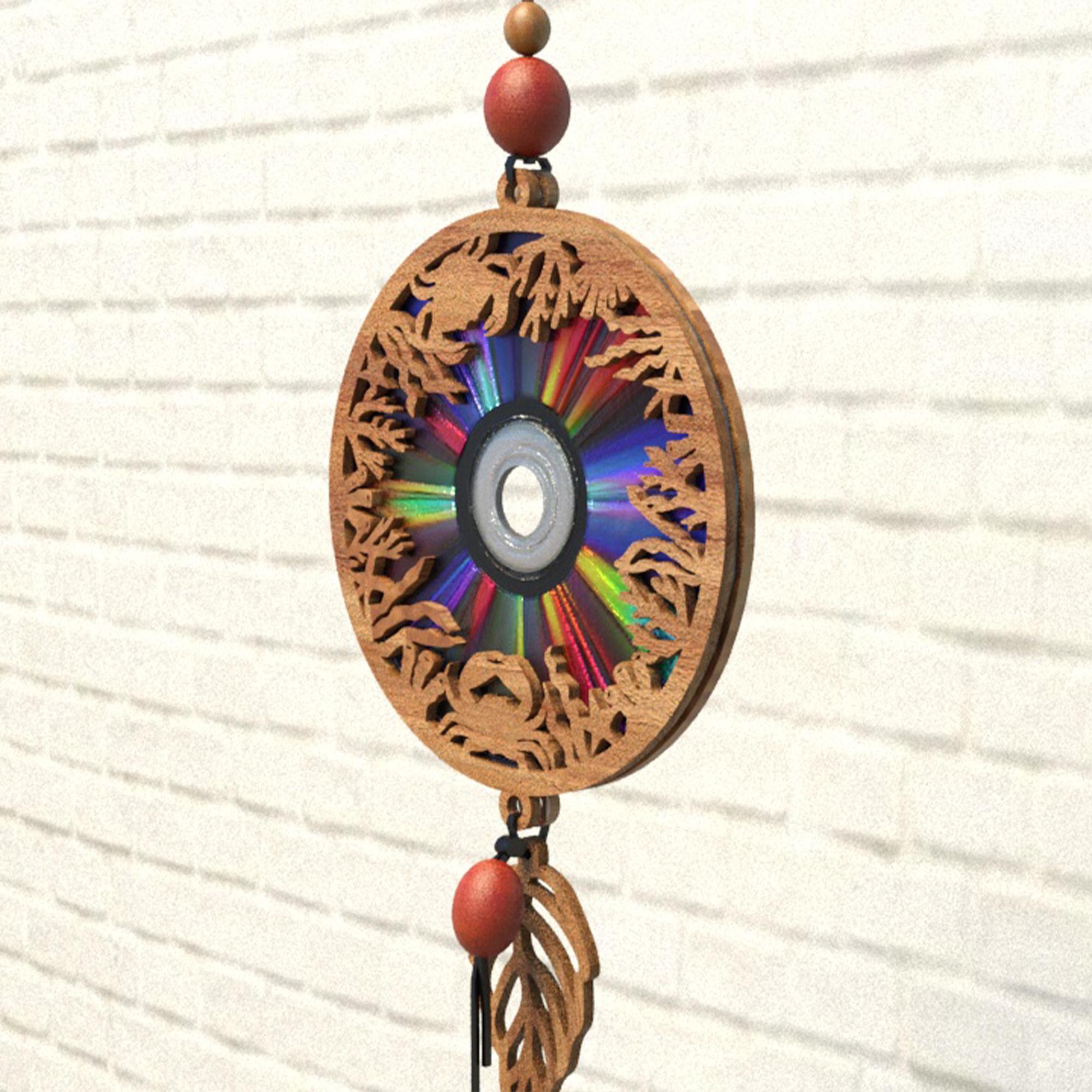 Crab Svg Suncatcher,reflective Cardboard,repurposing Dvds,cd,laser Cut ...