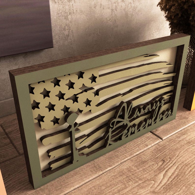 United States America Soldier Lightburn SVG, Laser Cut File,3d Layered ...