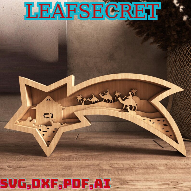 Star Svg,laser Cut Files,shadow Box SVG for Cricut,3d Model,star ...