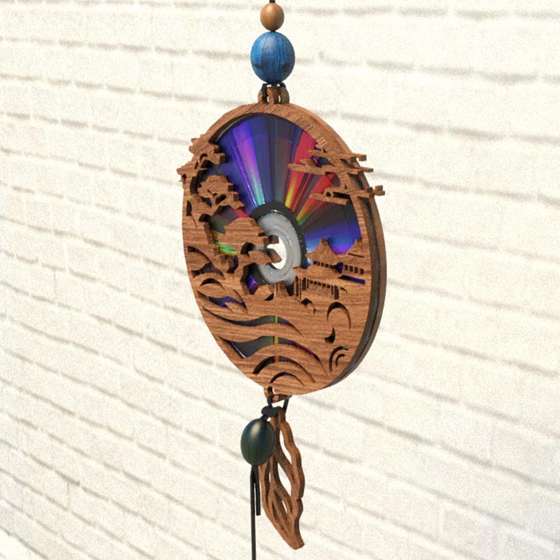 Temple Svg Suncatcher,reflective Cardboard,repurposing Dvds,cd,laser ...