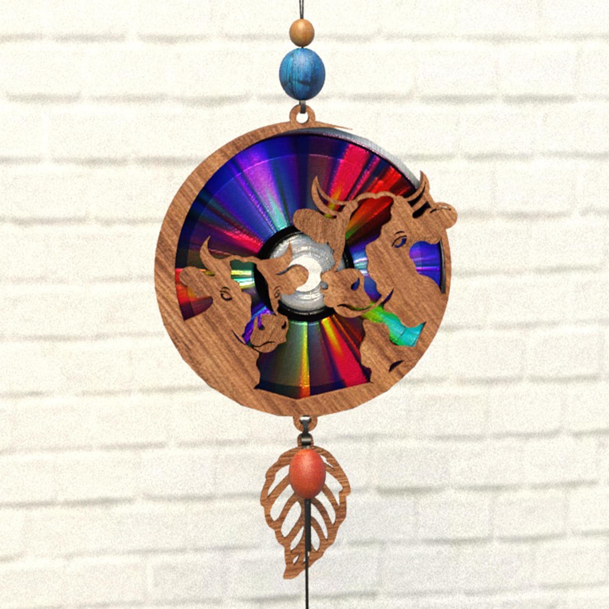 Cow and Ox Suncatcher, Repurposed CD, Laser Cut File (svg, Pdf, Dxf) - Etsy