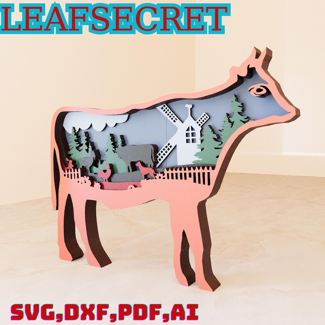 Multilayer Cow SVG: Laser Cut File, Woodworking Pattern (PDF, DXF) - Etsy