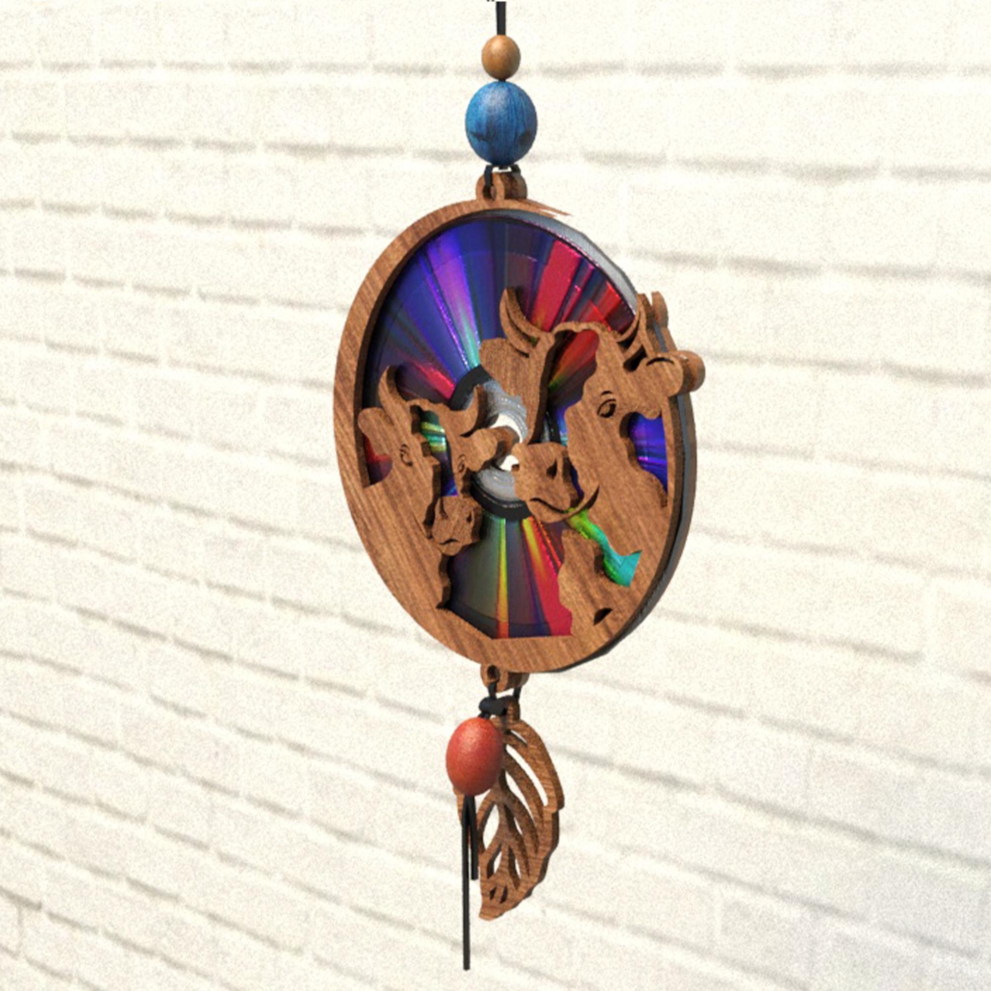 Cow and Ox Suncatcher, Repurposed CD, Laser Cut File (svg, Pdf, Dxf) - Etsy