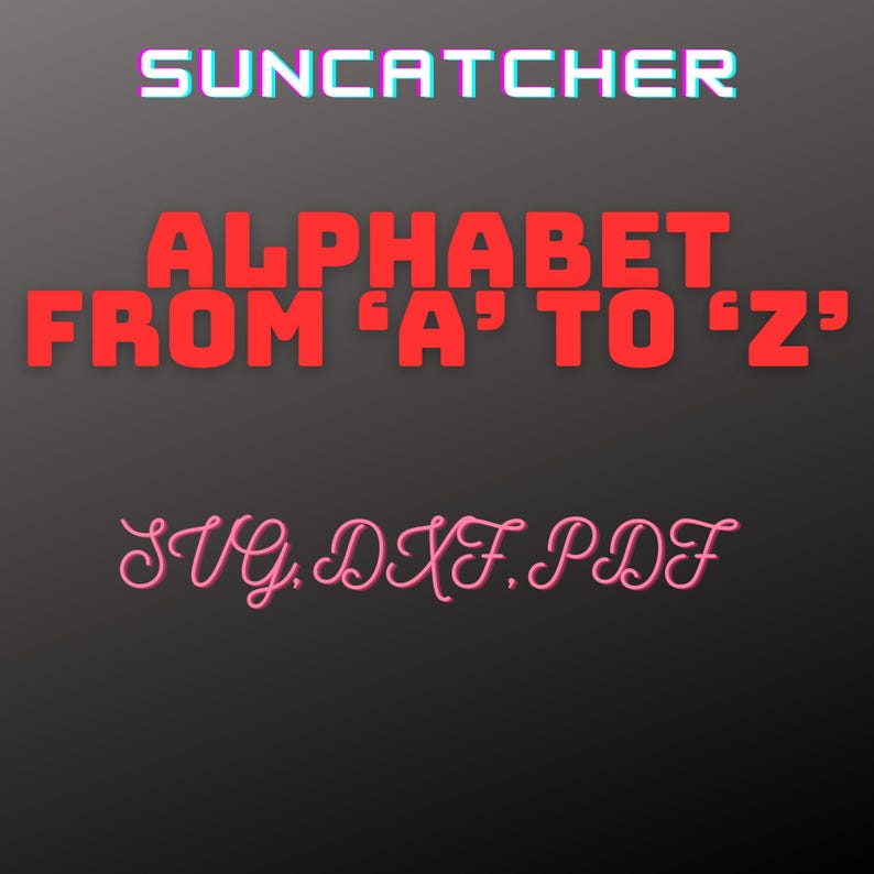Alphabets A-Z Bundle Svg Suncatcher,cricut,reflective Cardboard ...