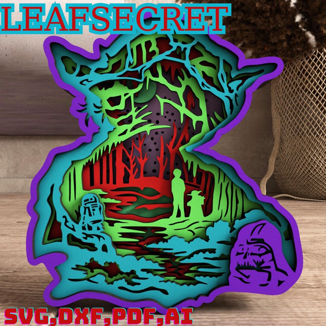 Star Wars Yoda Mandala Svg, Multilayer Shadowbox Cut File (digital ...