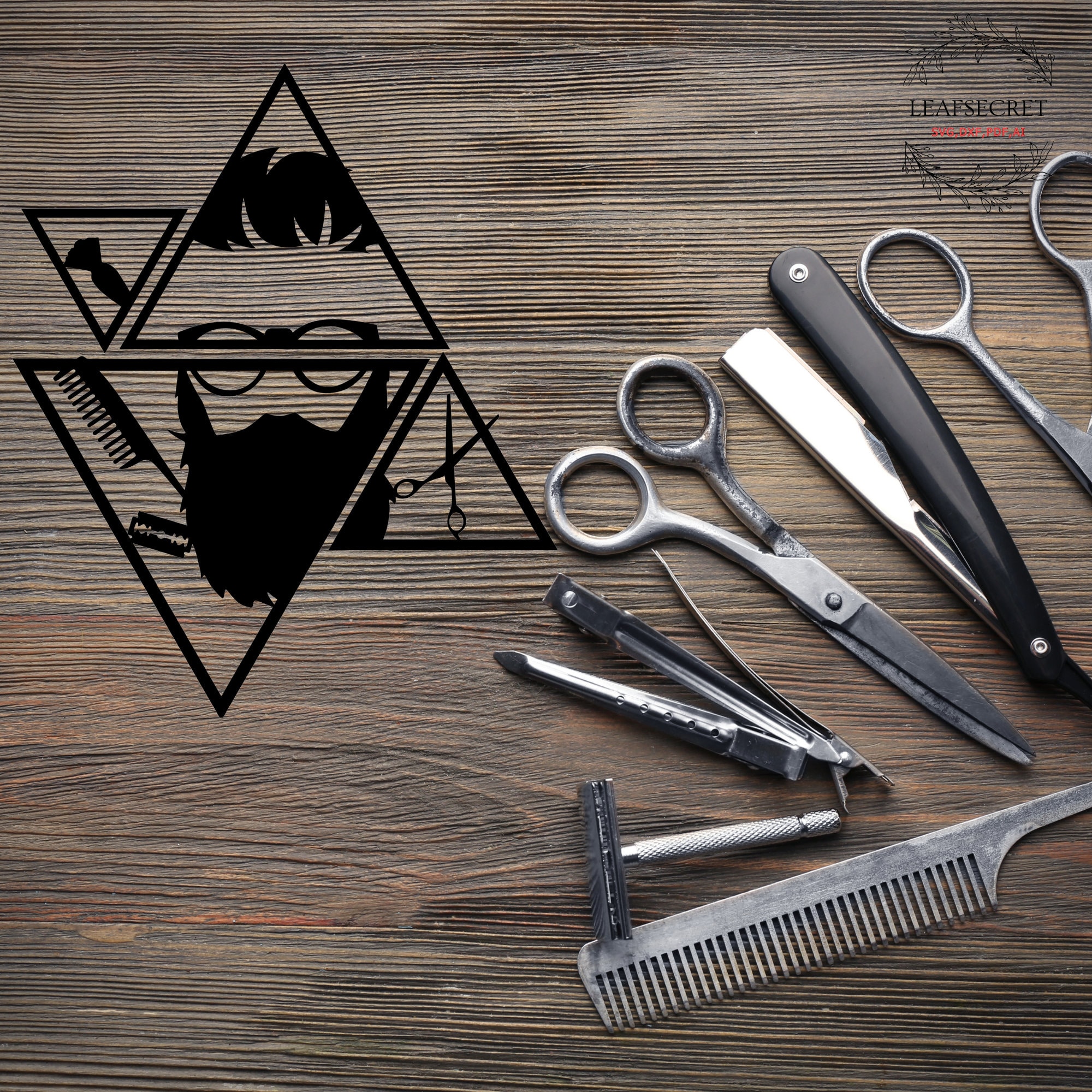Barber Shop Wall Art Decor: Laser Cut Files (SVG, DXF, PDF) - Etsy