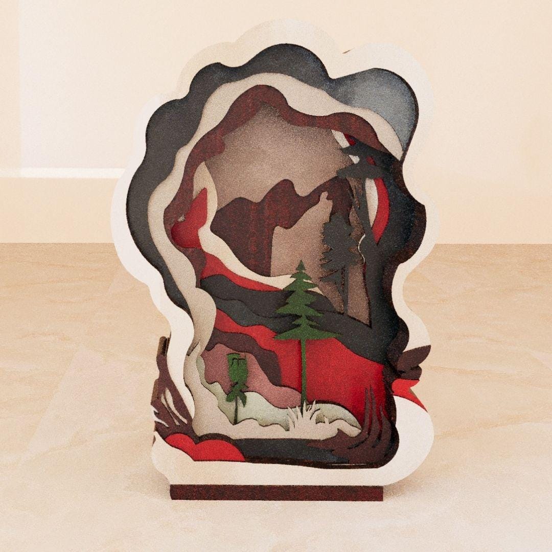 Layered Forest Scene Laser Cut Files: 3D Wood Art SVG (digital Download ...