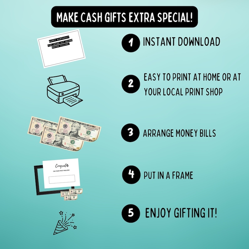 Money Card Gift Template, First Million Congrats, Money Gift Ideas ...