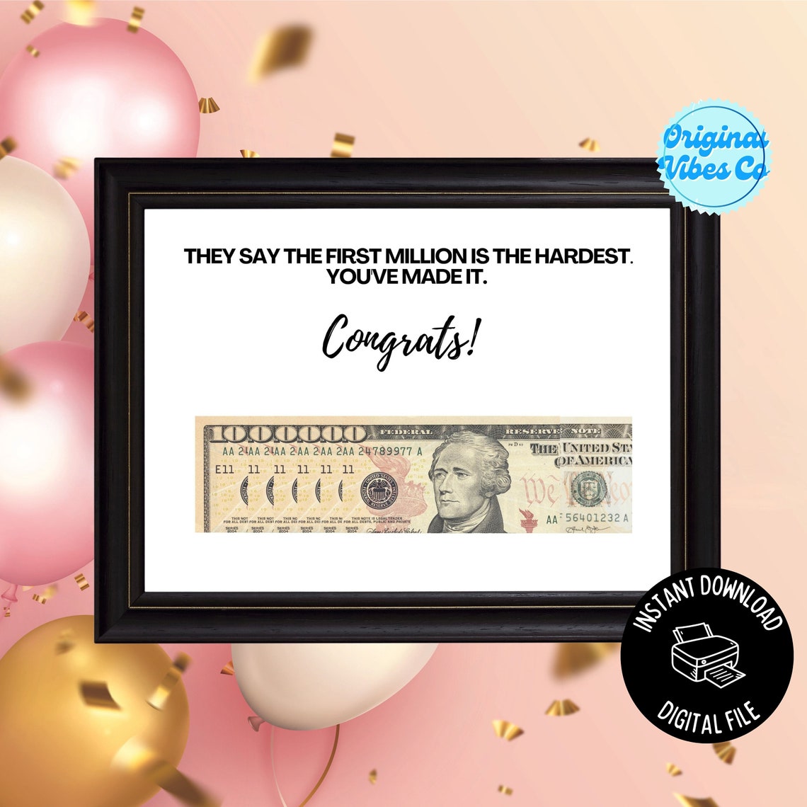 Money Card Gift Template, First Million, Money Gift Ideas, Christmas ...