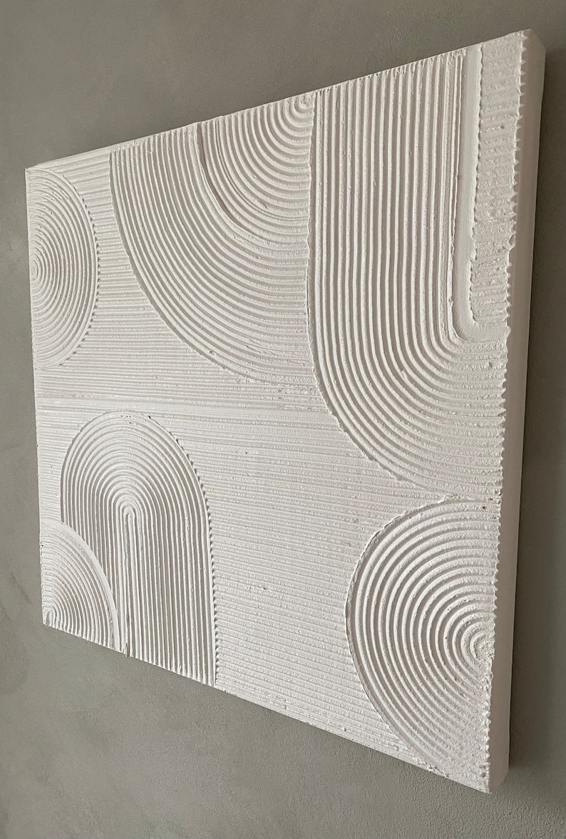 Textured Arch Canvas Painting L Minimalist Plaster Canvas I Plaster ...