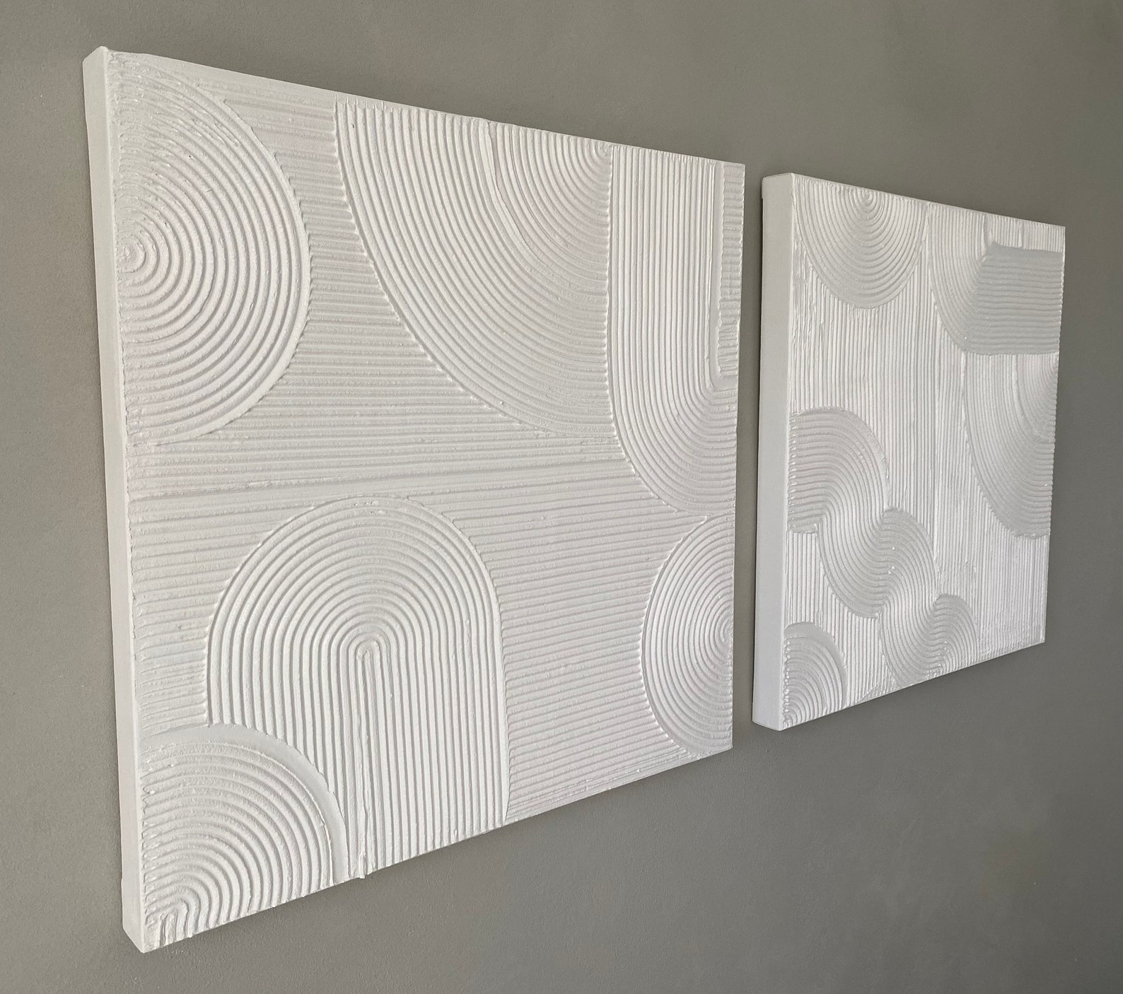 Textured Arch Canvas Painting L Minimalist Plaster Canvas I Plaster ...