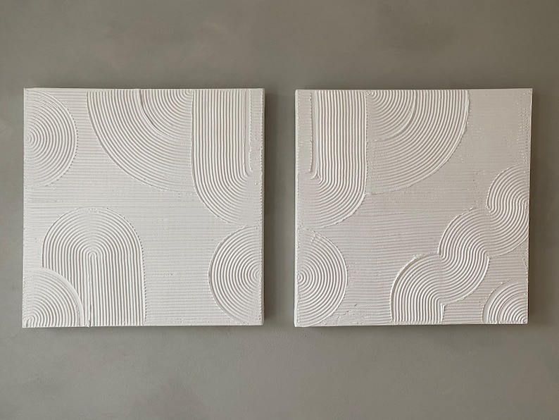 Textured Arch Canvas Painting L Minimalist Plaster Canvas I Plaster ...