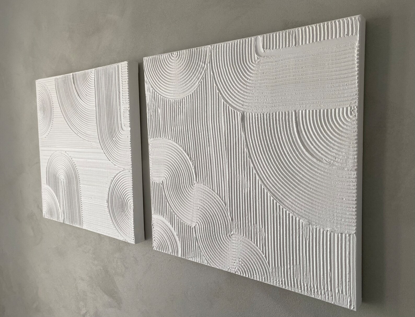 Textured Arch Canvas Painting L Minimalist Plaster Canvas I Plaster ...