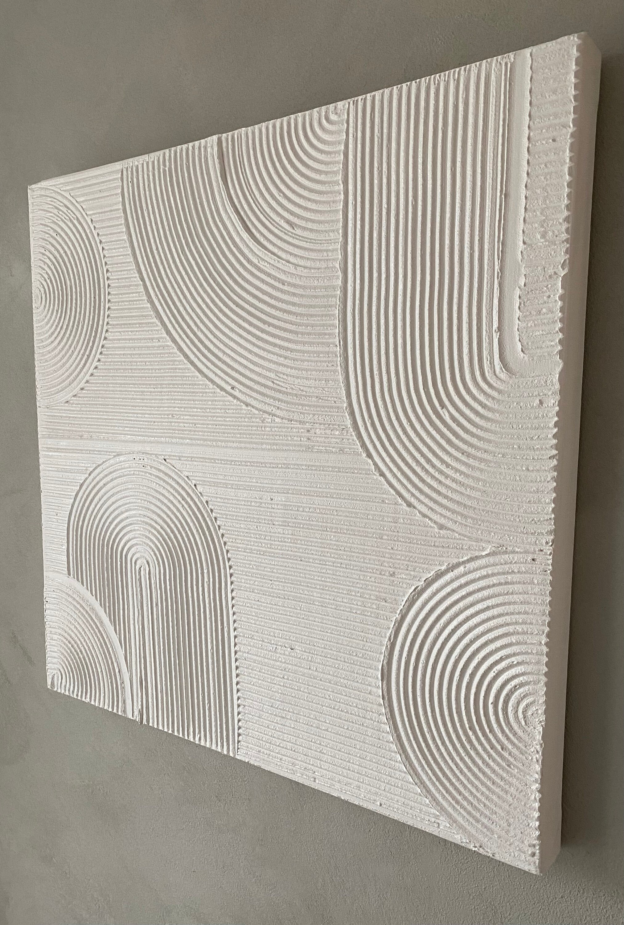 Textured arch canvas painting l Toile en plâtre minimaliste I Plaster ...