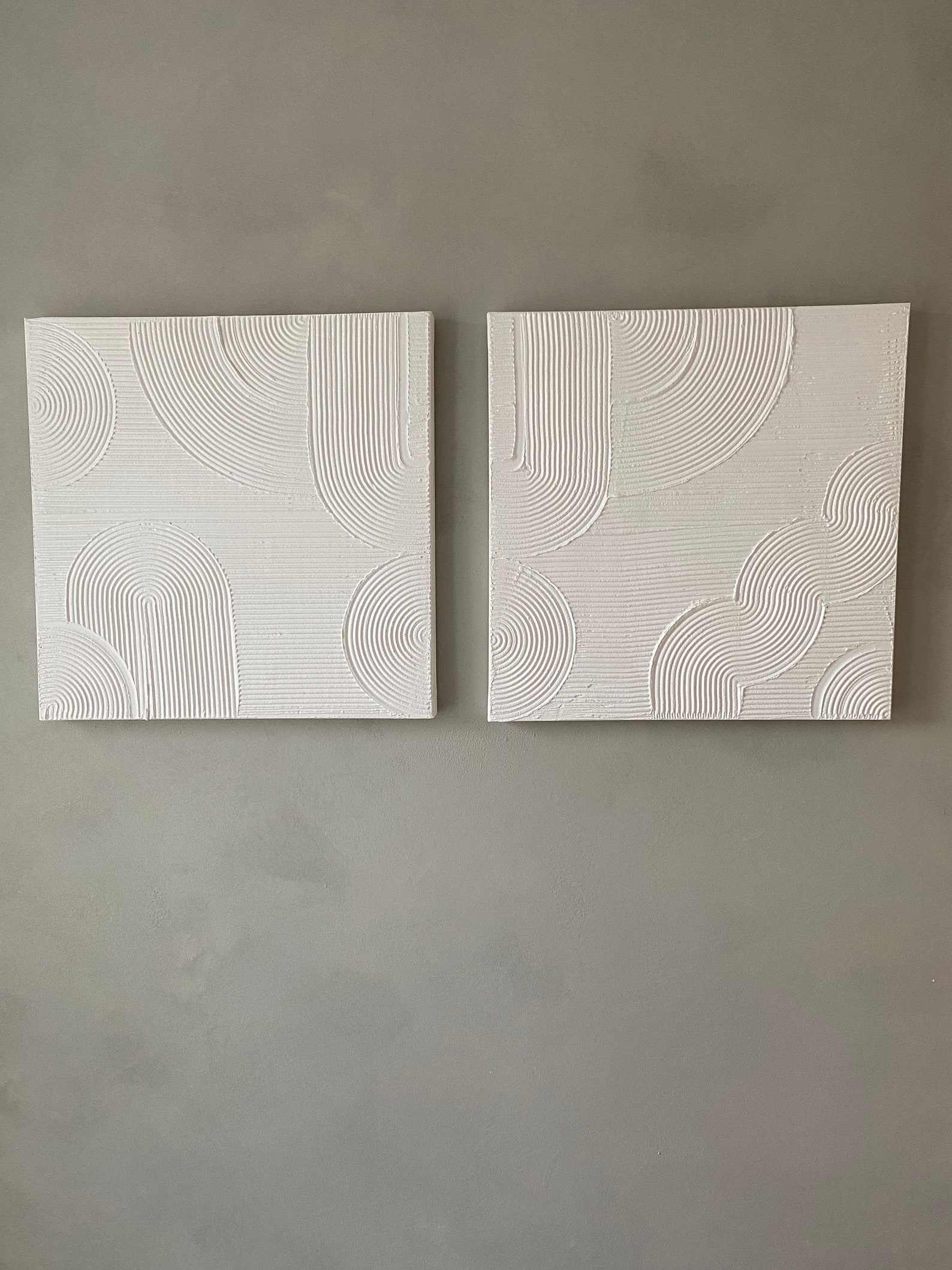 Textured Arch Canvas Painting L Minimalist Plaster Canvas I Plaster ...