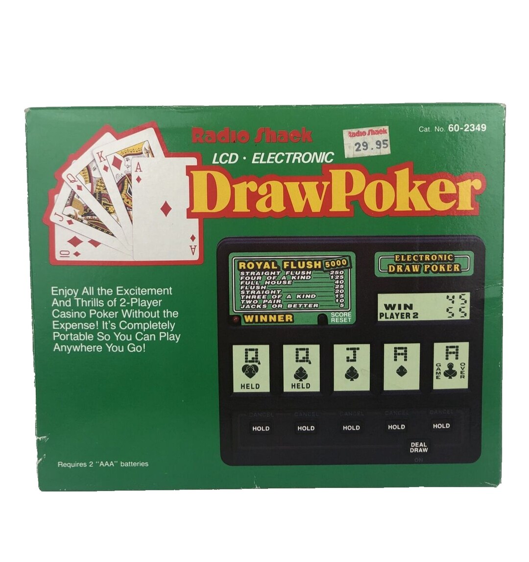 Vintage Radio Shack Electronic Draw Poker LCD Handheld Game 1991 Tandy ...