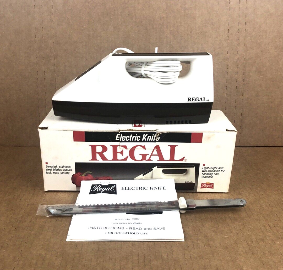Vintage Regal Electric Knife Serrated Stainless Steel Blades Model V382 - Etsy
