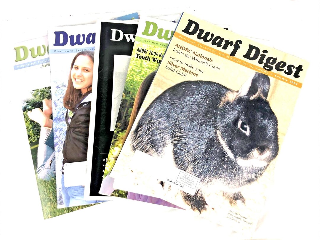 Dwarf Digest Rabbit Magazines Lot of 5 Information on Rabbits Cages ...